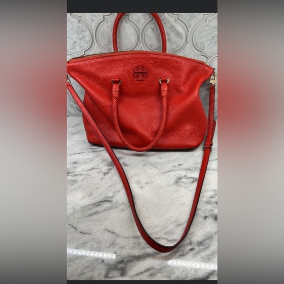 Tory Burch | Bags | Tory Burch Taylor Braided Handle Pebbled Satchel ...
